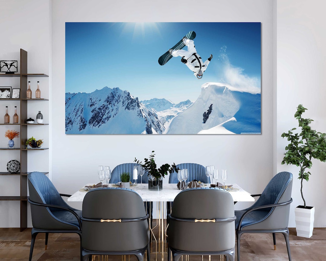 Snowboard Original Decor for Wall, Snowboarder Print Canvas Sets ...