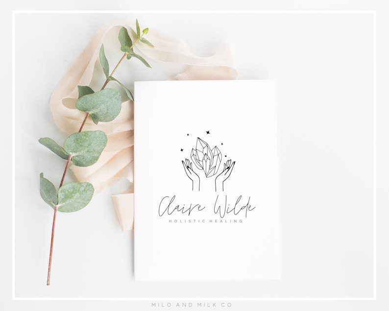 Crystal Hand Logo Jewelry Shop Logo Gem and Stars Logo - Etsy