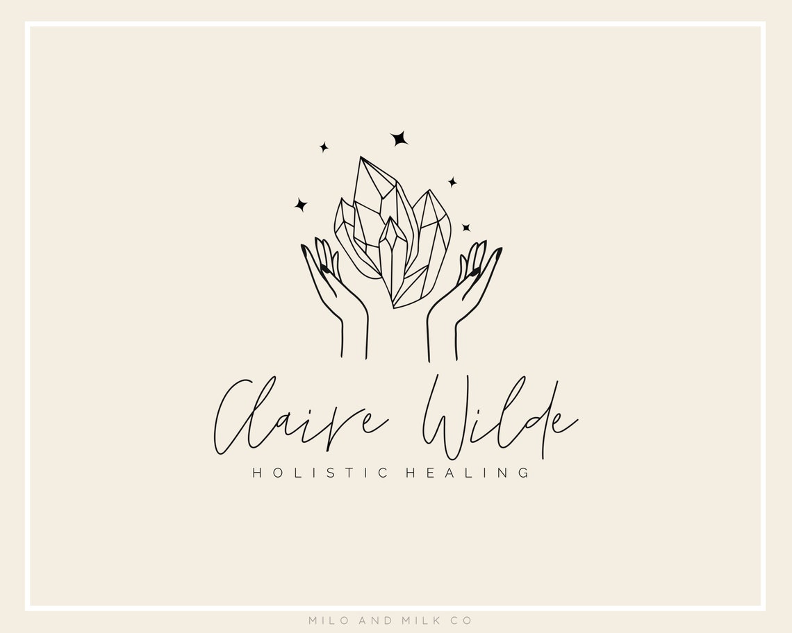 Crystal Hand Logo Jewelry Shop Logo Gem and Stars Logo - Etsy