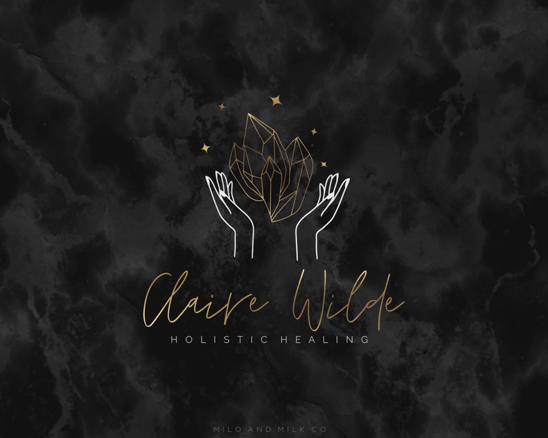 Crystal Hand Logo Jewelry Shop Logo Gem and Stars Logo - Etsy