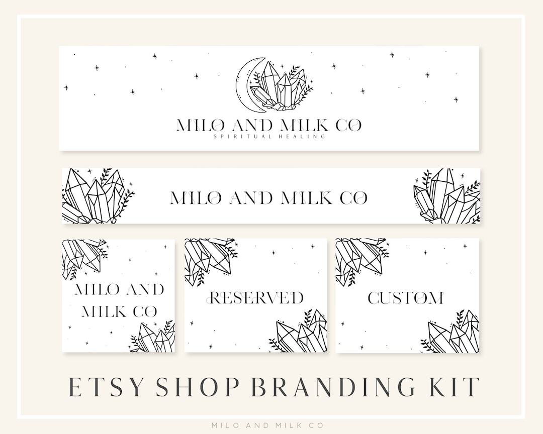Crystal Moon Celestial Etsy Shop Banner Set, Etsy Shop Template, Etsy ...