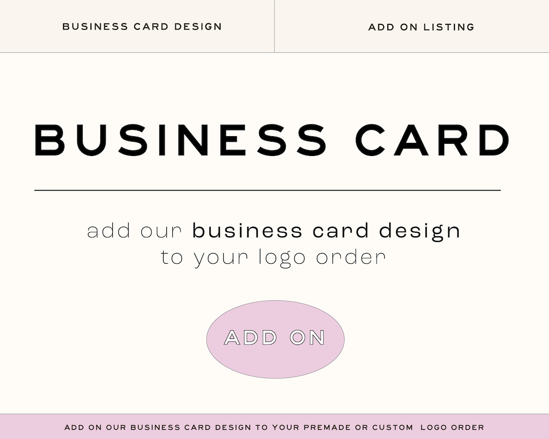 Business Card Design - ADD ON (matching Business Card Designed for Your ...