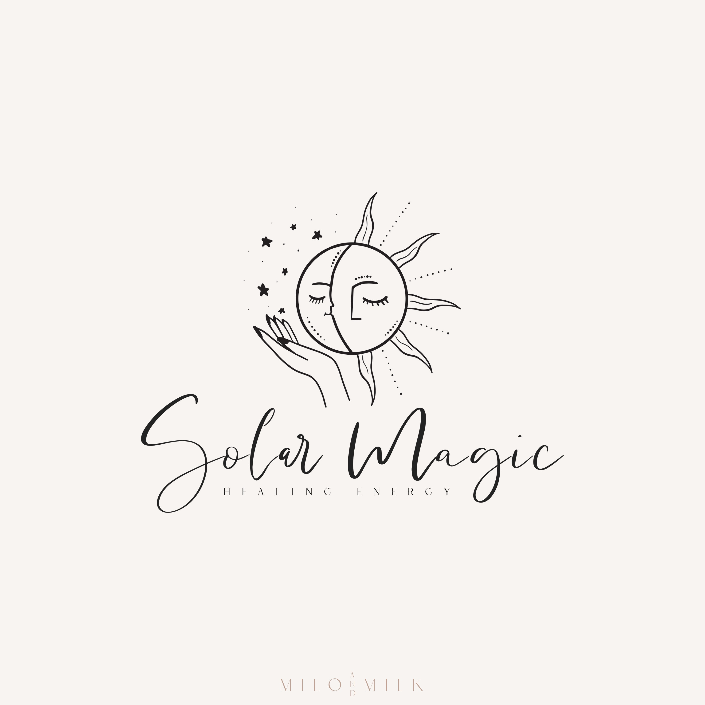 Sun and Moon Logo, Tarot Shop Logo, Spiritual Logo, Magic Logo, Healing ...