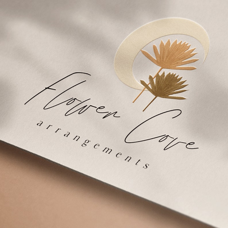 Boho Florist Logo Flower Arrangement Logo Moon Logo - Etsy Australia