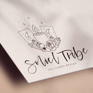 Magic Crystal Healing Logo, Candle Logo, Tarot Shop Logo, Spiritual ...