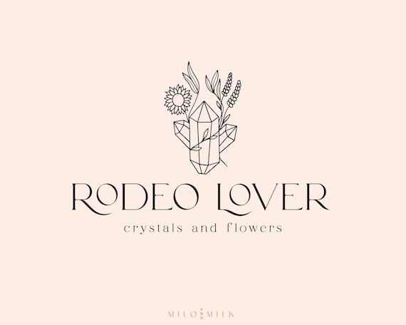 Magic Floral Crystal Logo Magical Logo Crystal Shop Logo - Etsy