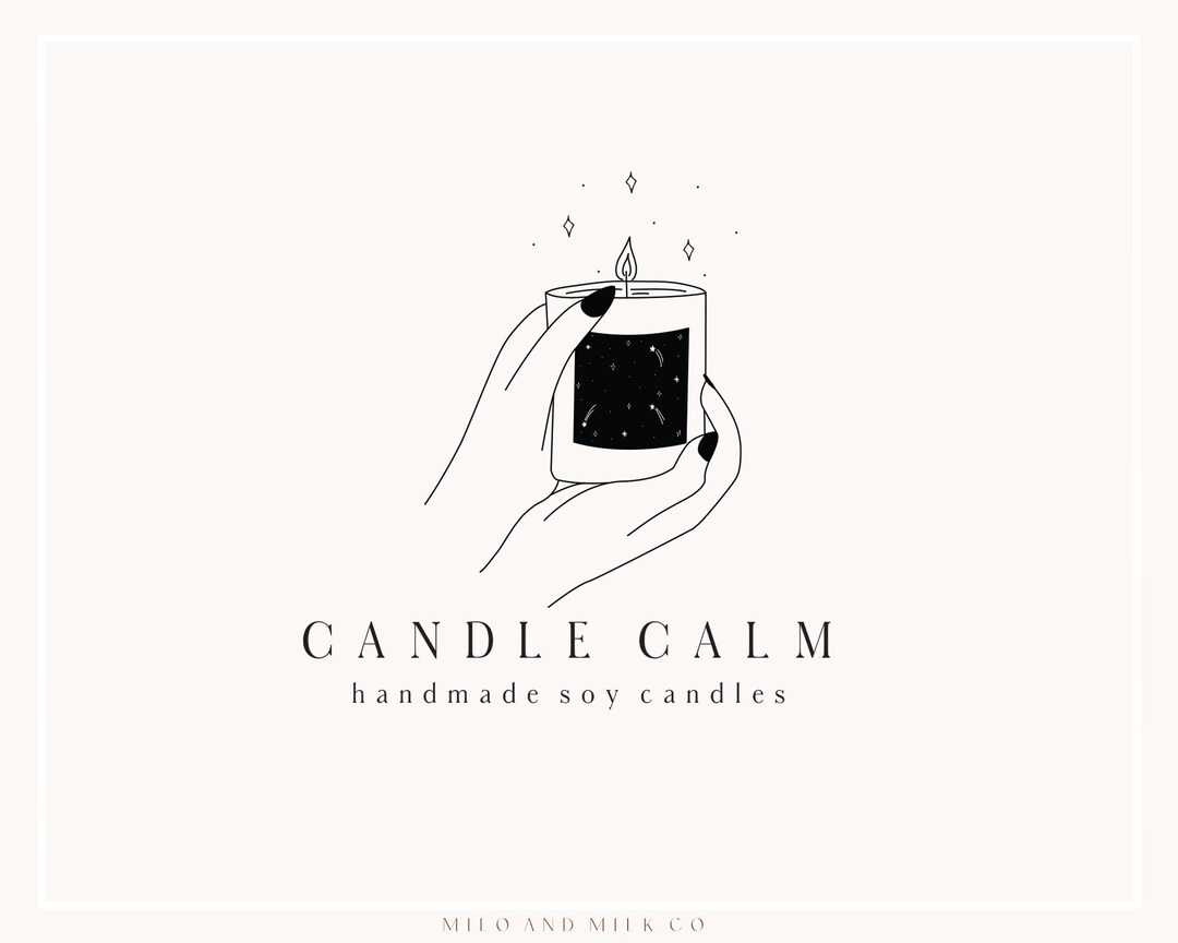 Candle Hand Logo, Candle Shop Logo, Minimalist Logo, Homeware Logo ...