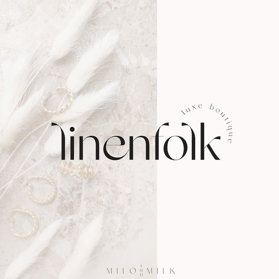 Minimal Modern Wordmark Logo Minimalist Logo Editorial Logo | Etsy