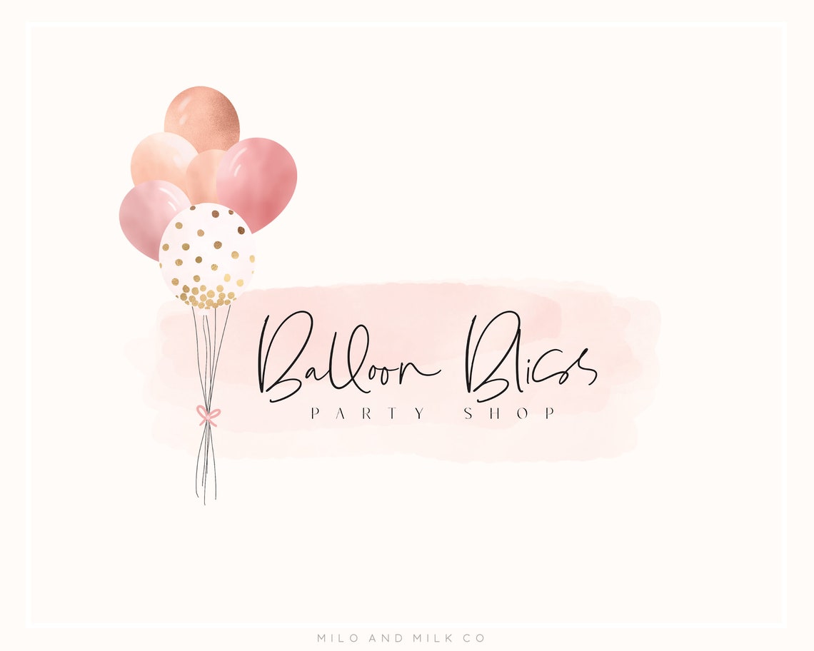 Balloon Party Logo, Event Planner Logo, Party Decoration Logo, Party ...