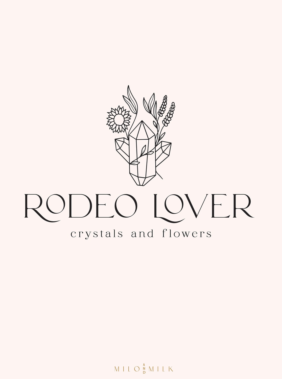 Magic Floral Crystal Logo Magical Logo Crystal Shop Logo - Etsy