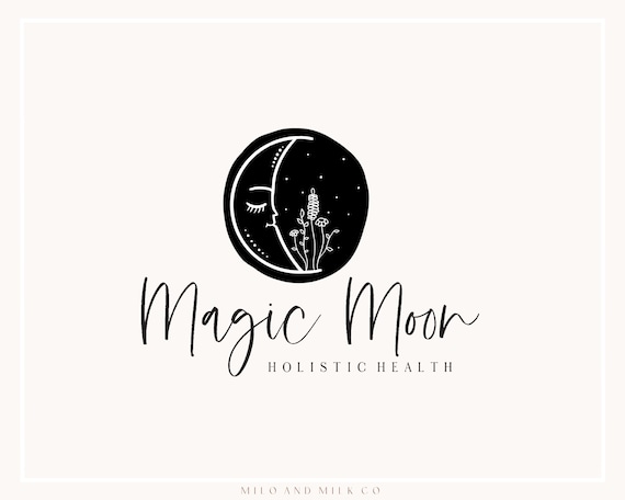 Magic Moon Botanical Logo Tarot Logo Spiritual Logo Magic | Etsy