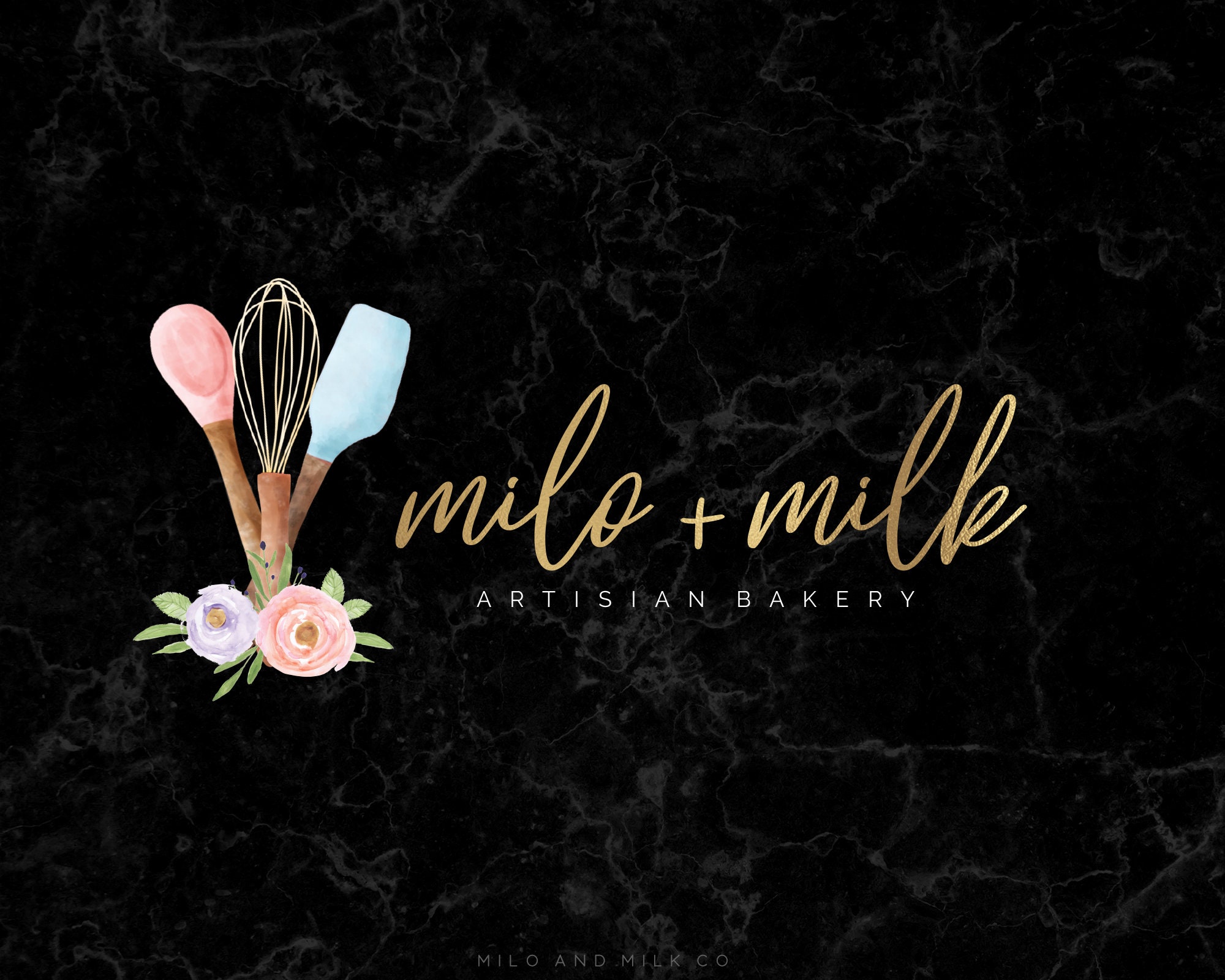 Pastel Baking Whisk Logo Design Baker Branding Cake Shop - Etsy