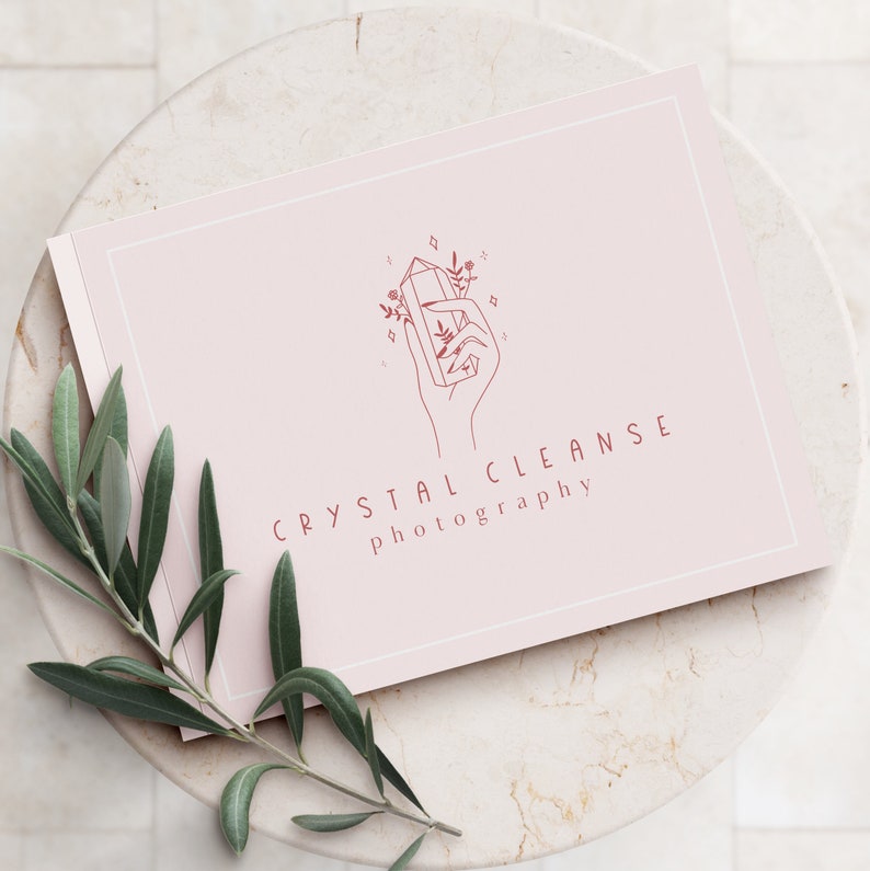 Crystal Hand Logo Gem Logo Jewelry Logo Botanical Logo | Etsy