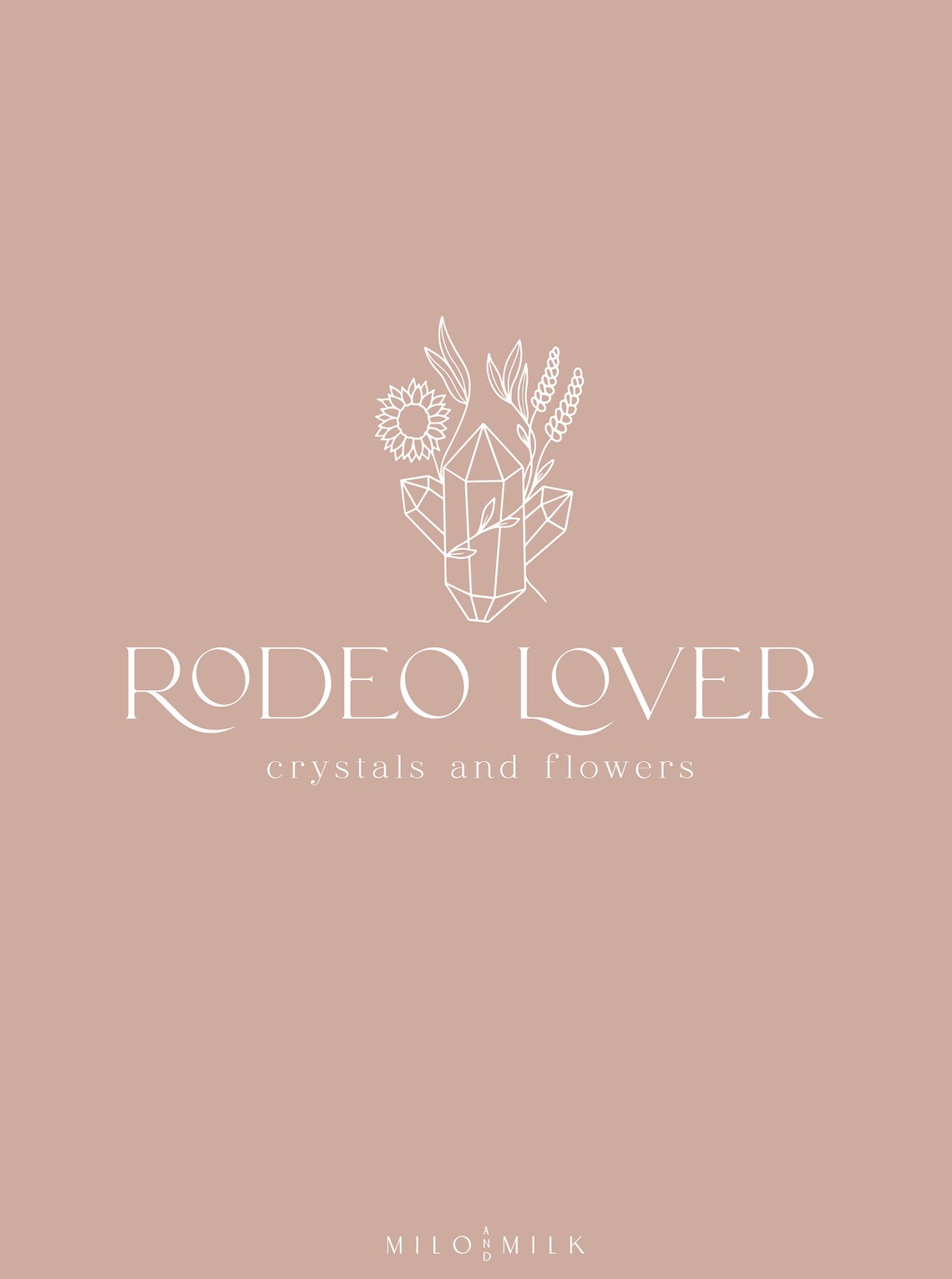 Magic Floral Crystal Logo Magical Logo Crystal Shop Logo - Etsy