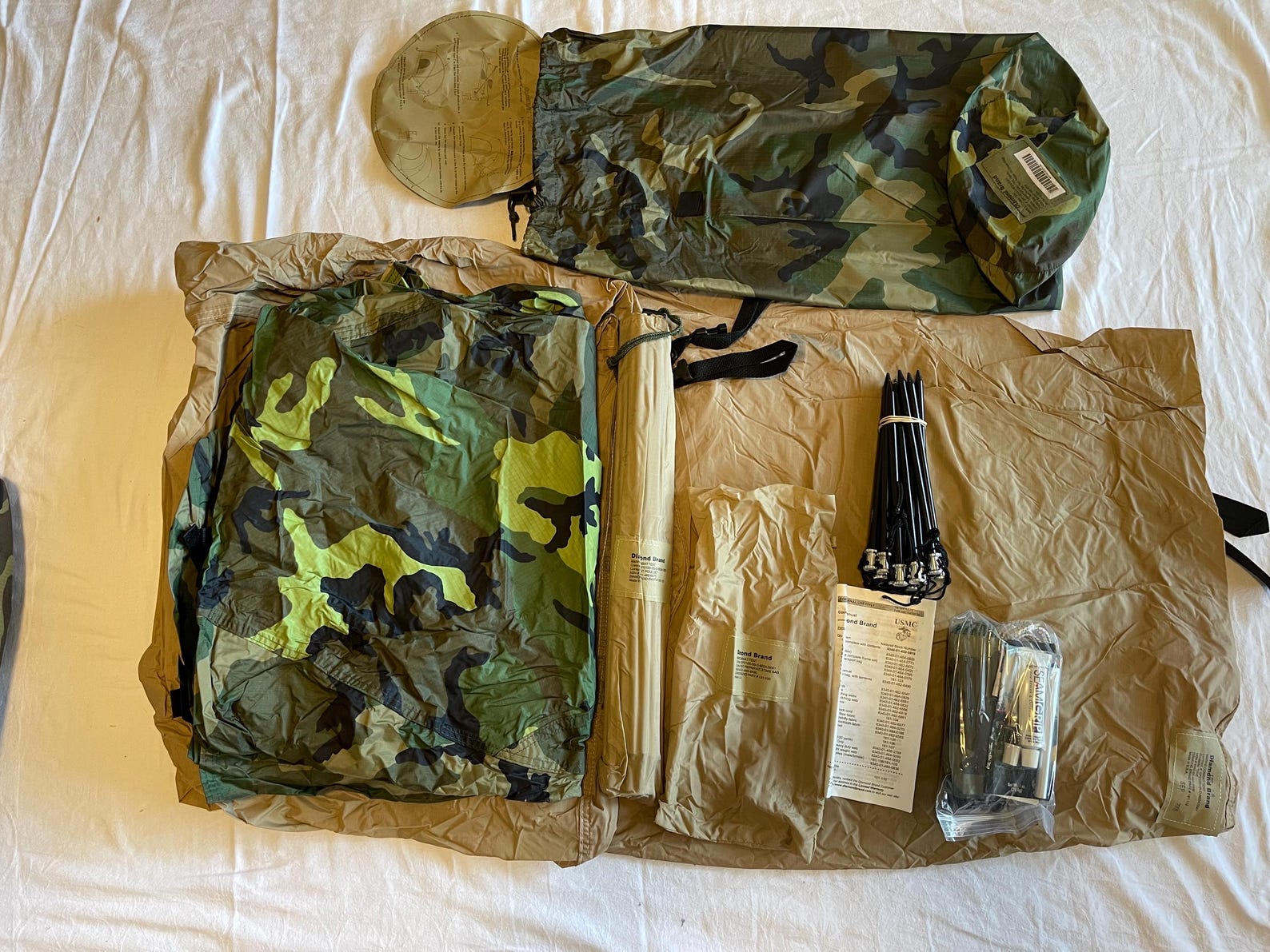 New USMC 2 Two Man Combat Tent Eureka/ Diamond Brand Complete Set ...