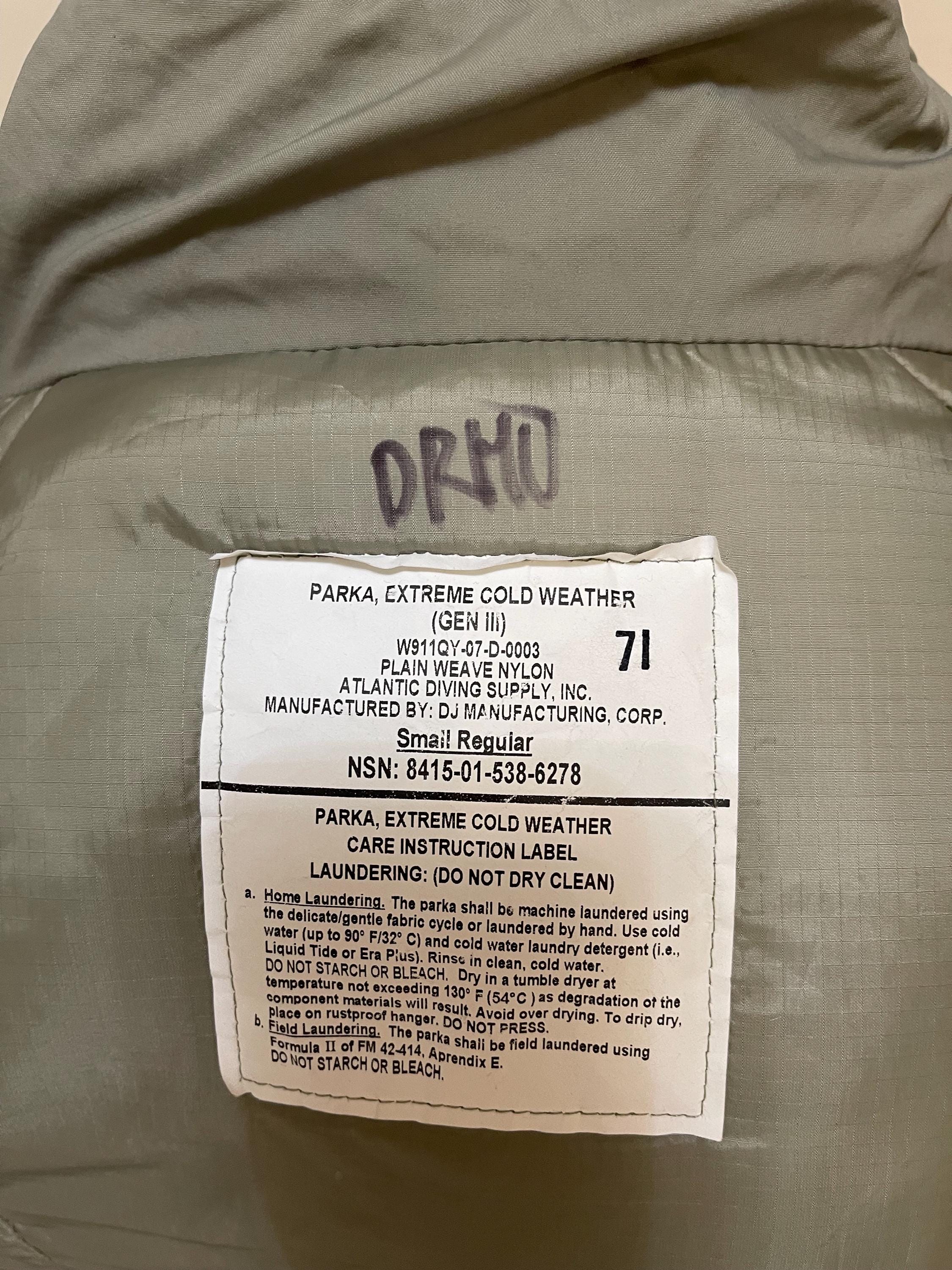 Original U.S Army Primaloft GEN III Level 7 Extreme Cold Weather Parka ...
