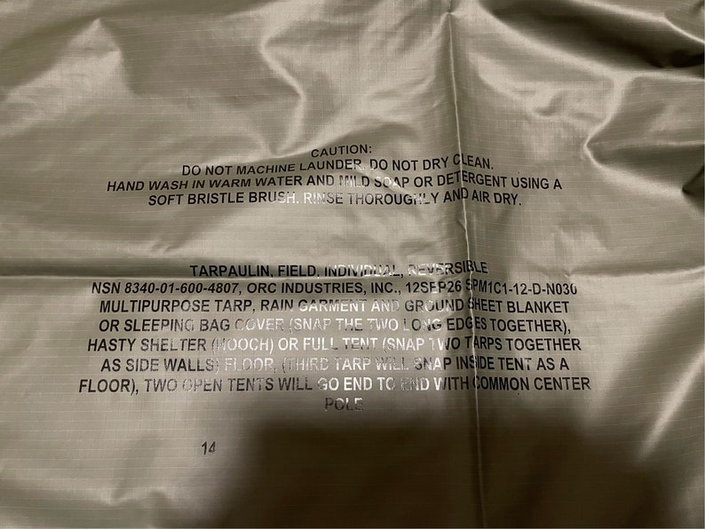 USGI Military Reversible Field Tarp ACU 90 X 80 Ground Tarpaulin ...