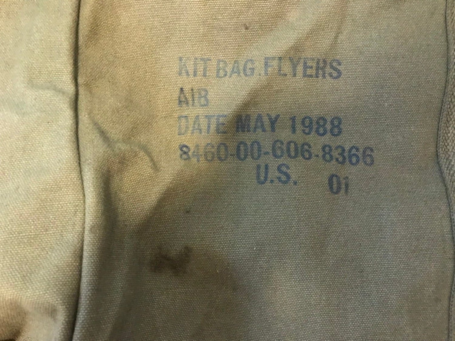 USAF Genuine Vintage Heavy Duty Canvas Sage Green Flyers Kit Bag,cargo ...