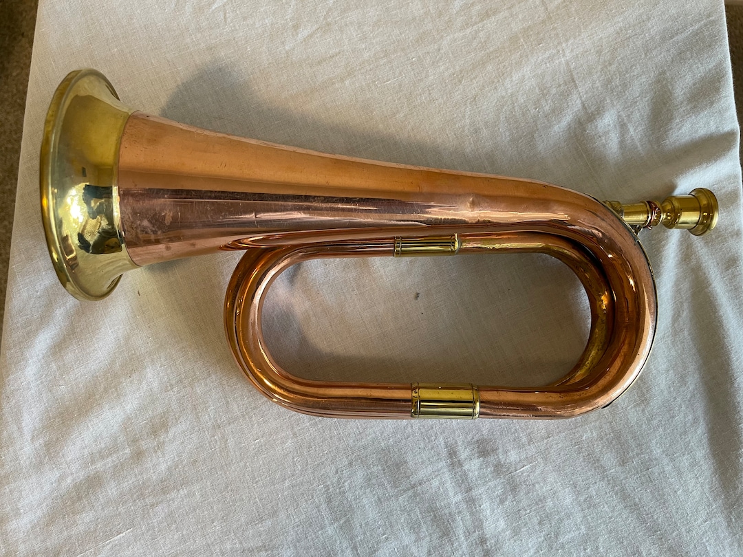Military/ Scout/ Cavalry Brass/ Copper Bugle Vintage British Army Repro ...