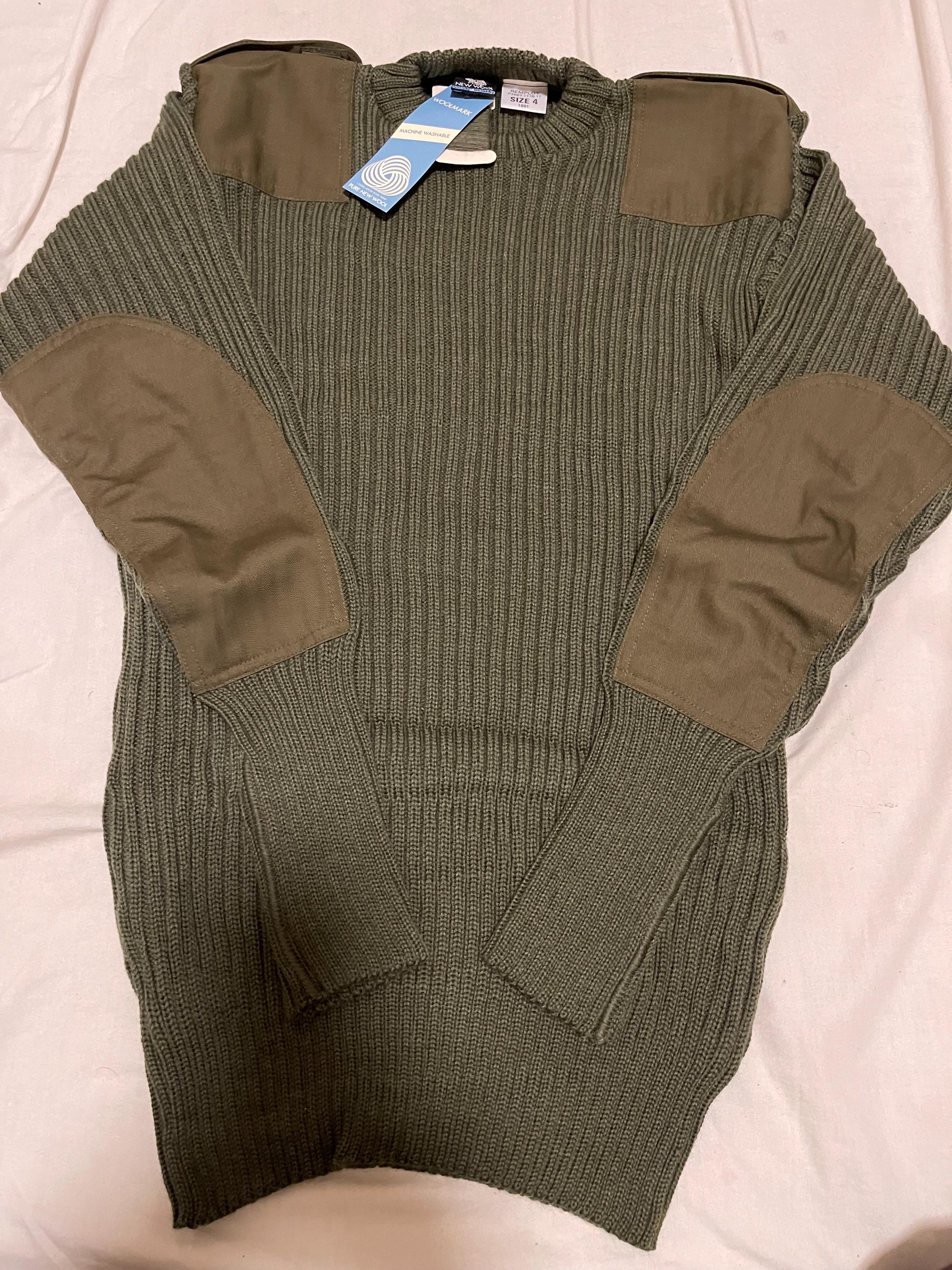 Genuine British Army Vintage 100% Wool Commando Sweater Olive Green ...