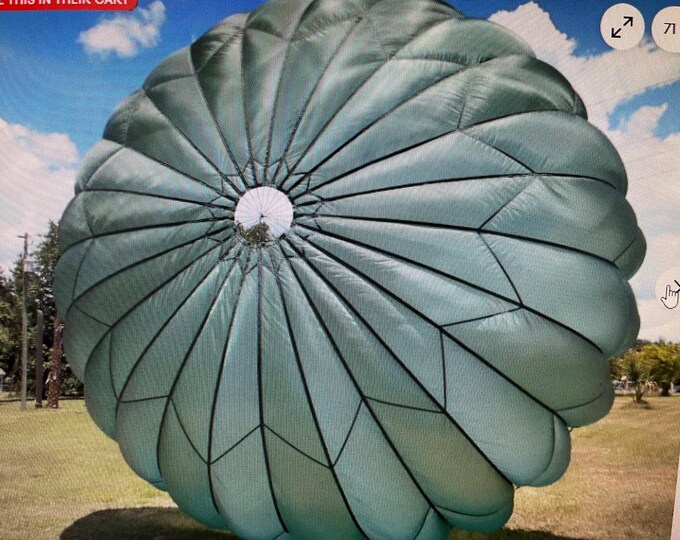 US Military T-10 Personnel Parachute 35foot, OD Green, Cut Lines, for ...
