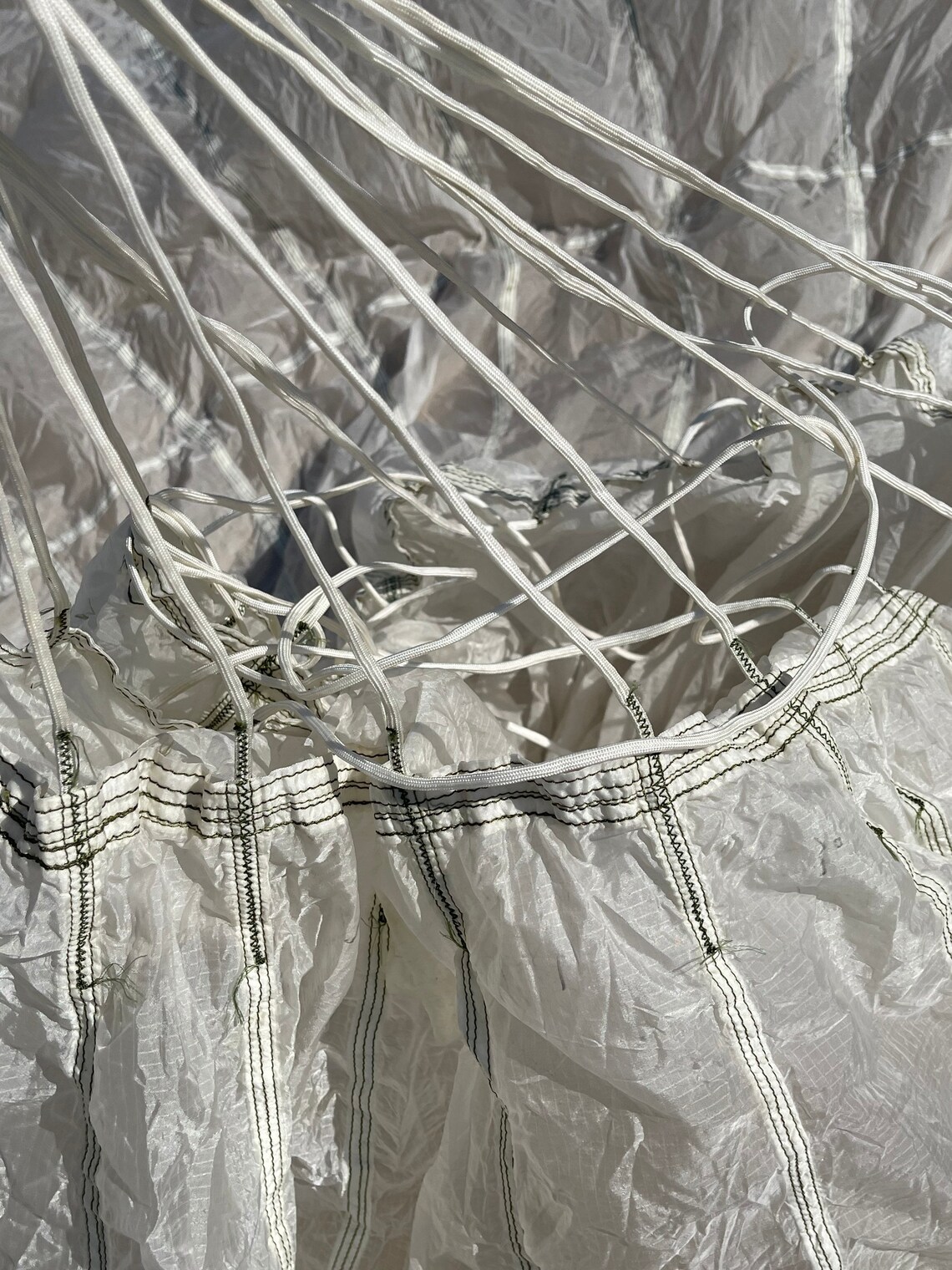 Genuine Vintage Military 30 Foot White Round Parachute With - Etsy