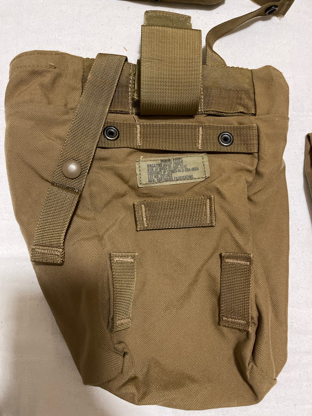 USMC Marine Corps MOLLE Mag Dump Pouch W/cord Barrel Lock Coyote Brown ...