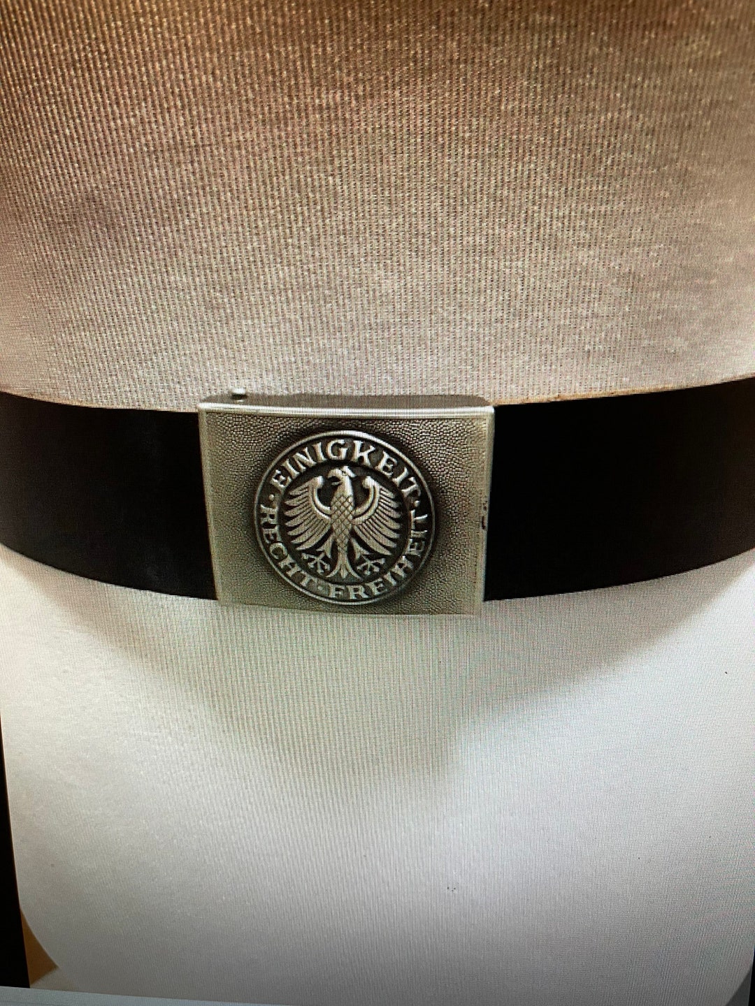 Genuine West German Military Black 2” Wide Leather Belt W/eagle Buckle ...
