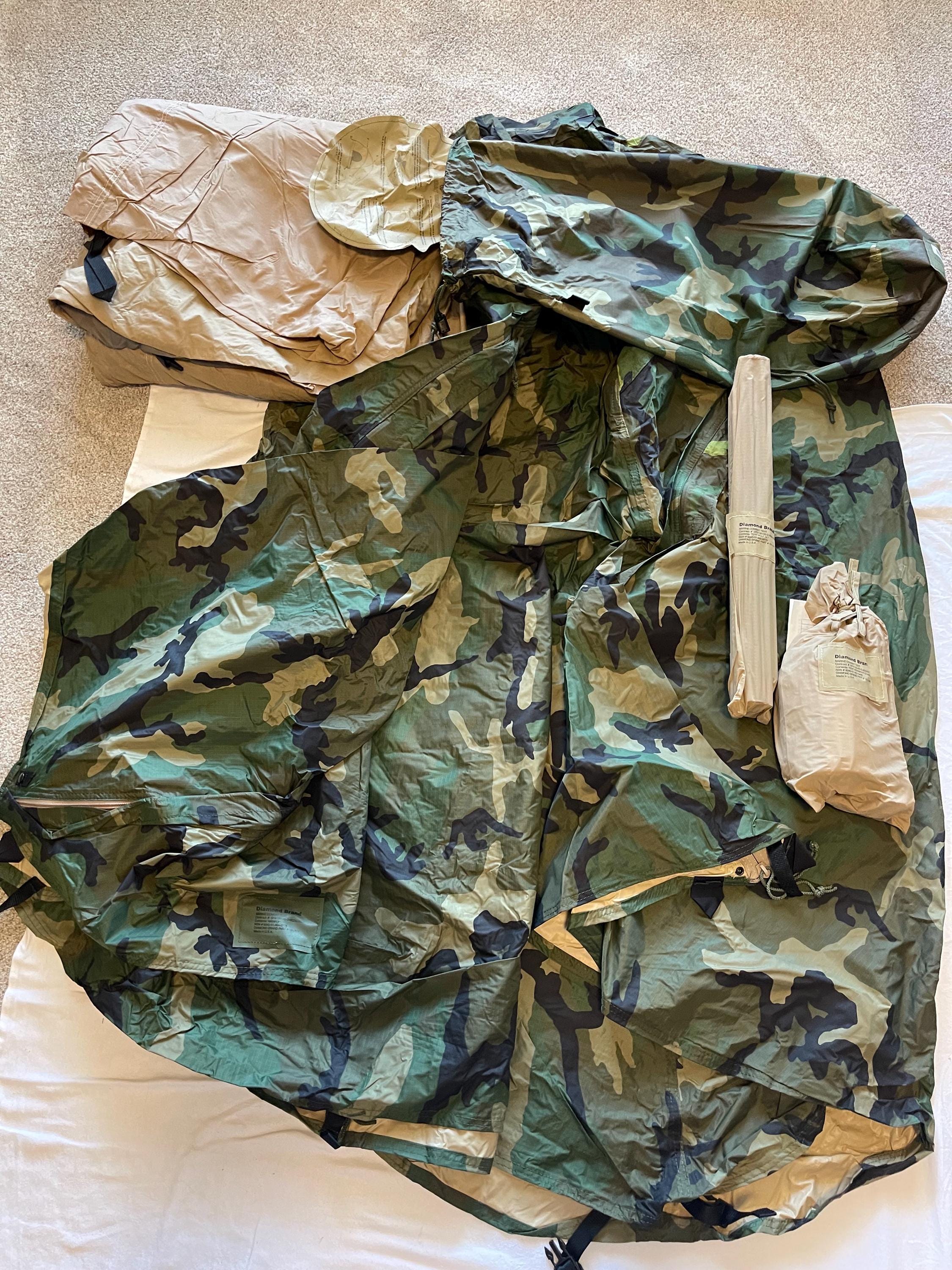 New USMC 2 Two Man Combat Tent Eureka/ Diamond Brand Complete Set ...