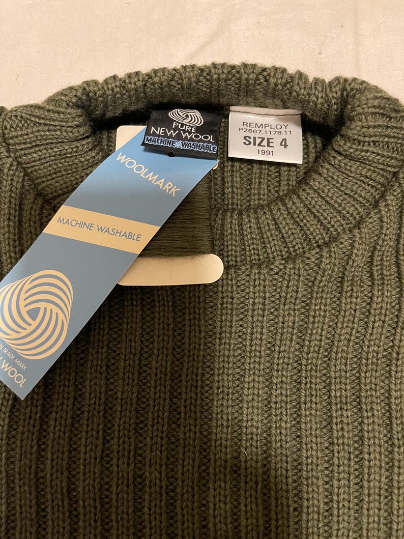 Genuine British Army Vintage 100% Wool Commando Sweater Olive Green ...