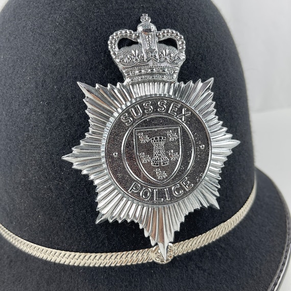 Genuine Vintage British Sussex Police Bobby Hat/ Helm… - Gem