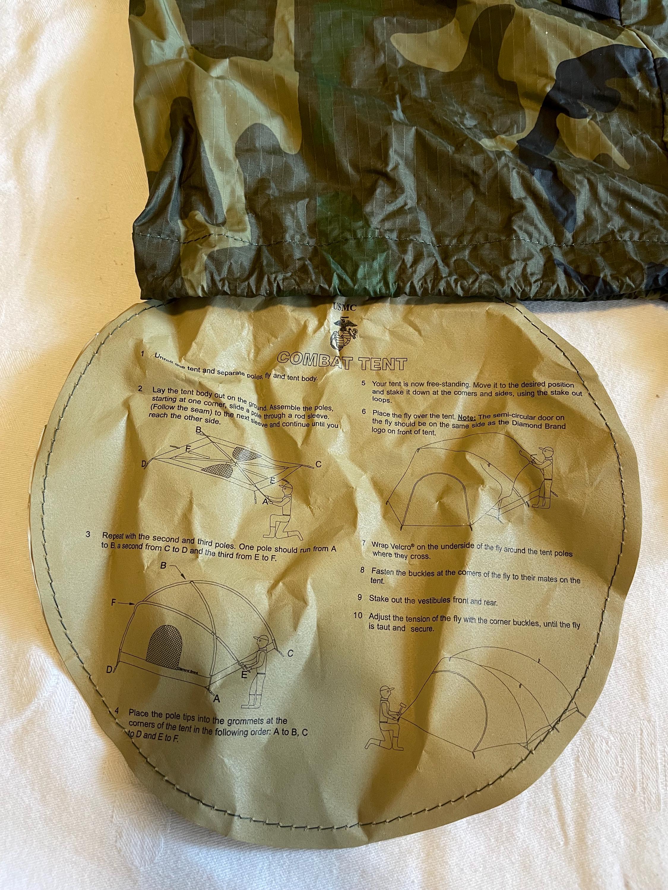 New USMC 2 Two Man Combat Tent Eureka/ Diamond Brand Complete Set ...