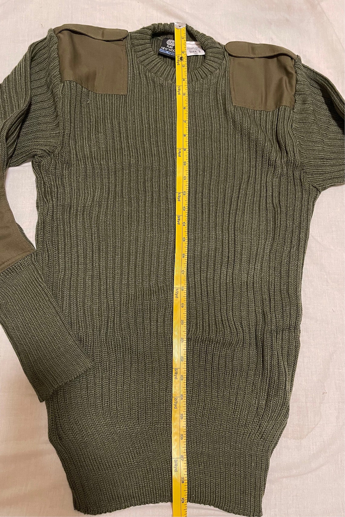 Genuine British Army Vintage 100% Wool Commando Sweater Olive Green ...