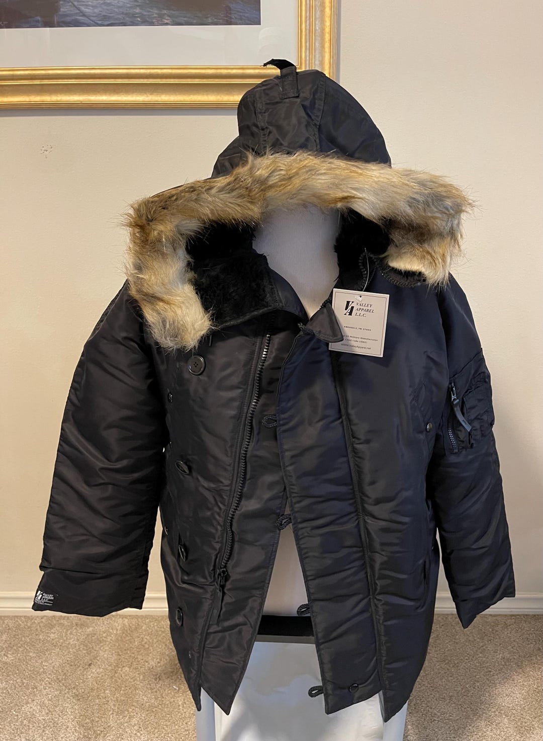 USAF Type Vintage N3B Parka Made by Valley Apparel USA Black Medium - Etsy