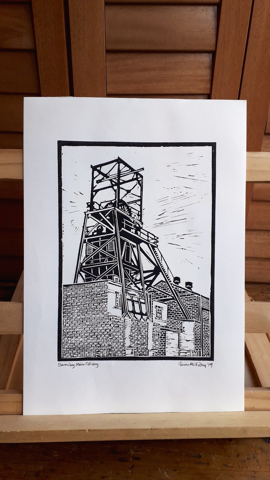 Linocut Print, Barnsley Main Colliery, Industry, Mining, History ...