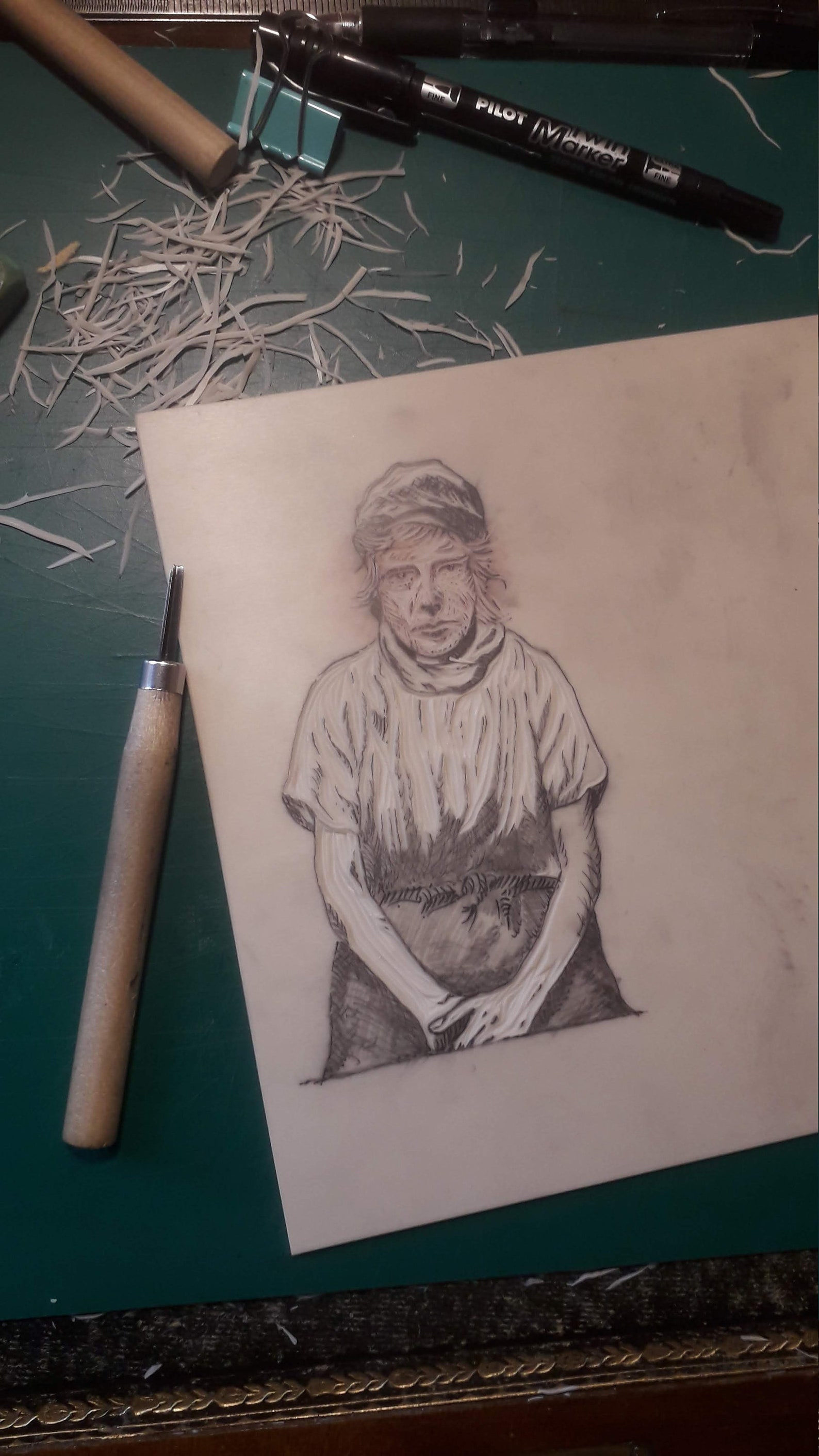 Linocut Print Maggie Maher Buffer Girl. Sheffield History - Etsy UK