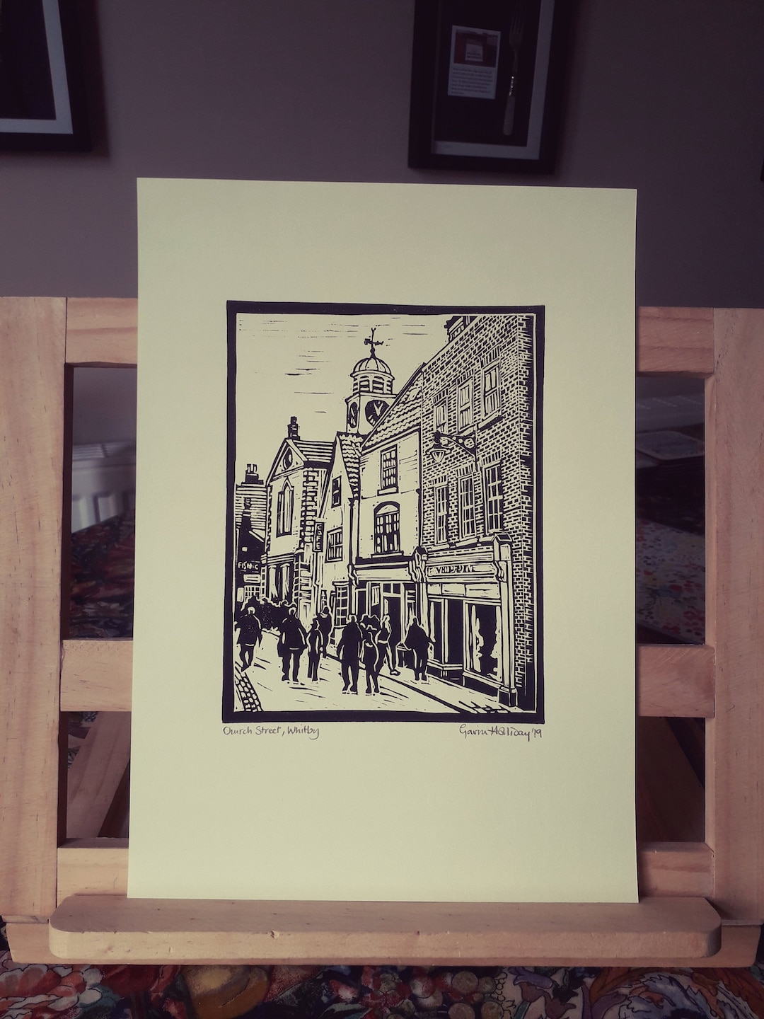 Linocut Print, Church Street, Whitby, Unique Linocut Art - Etsy