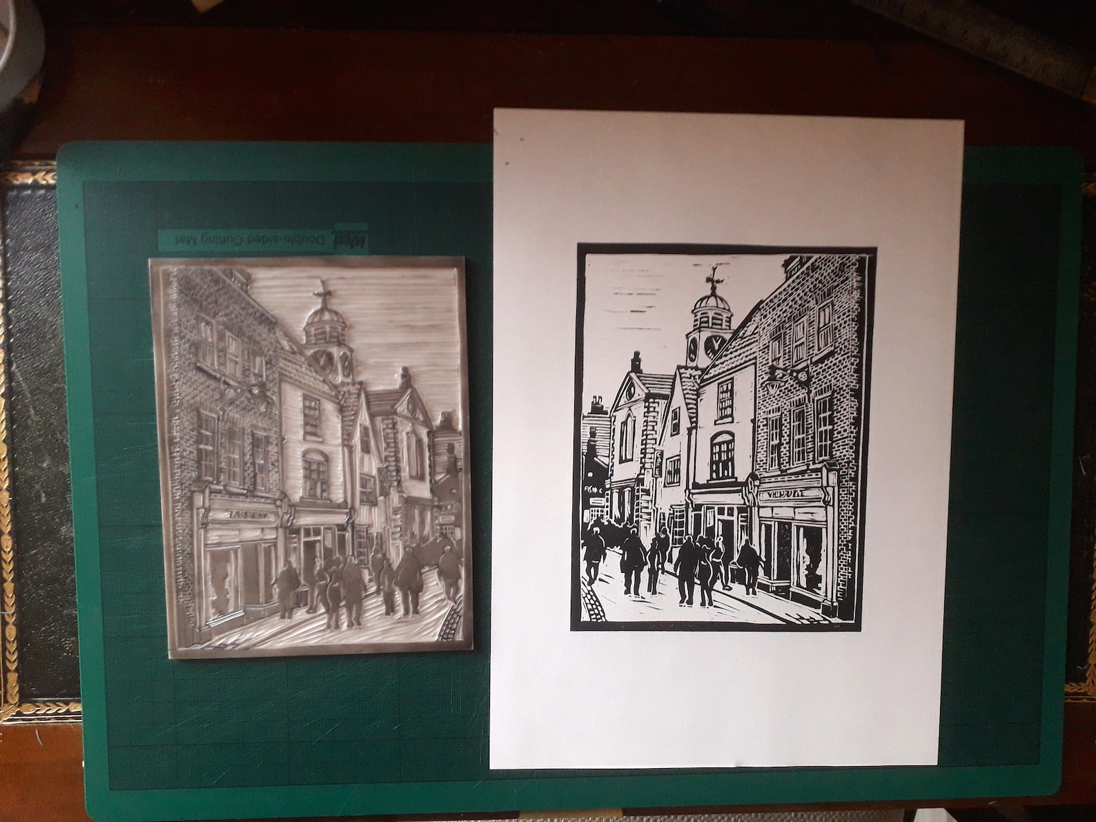 Linocut Print Church Street Whitby Unique Linocut Art Lino | Etsy