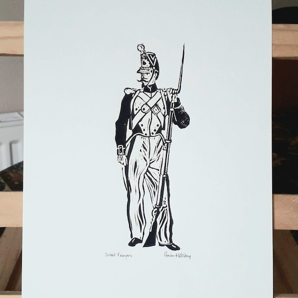 Military Lino Print - Etsy