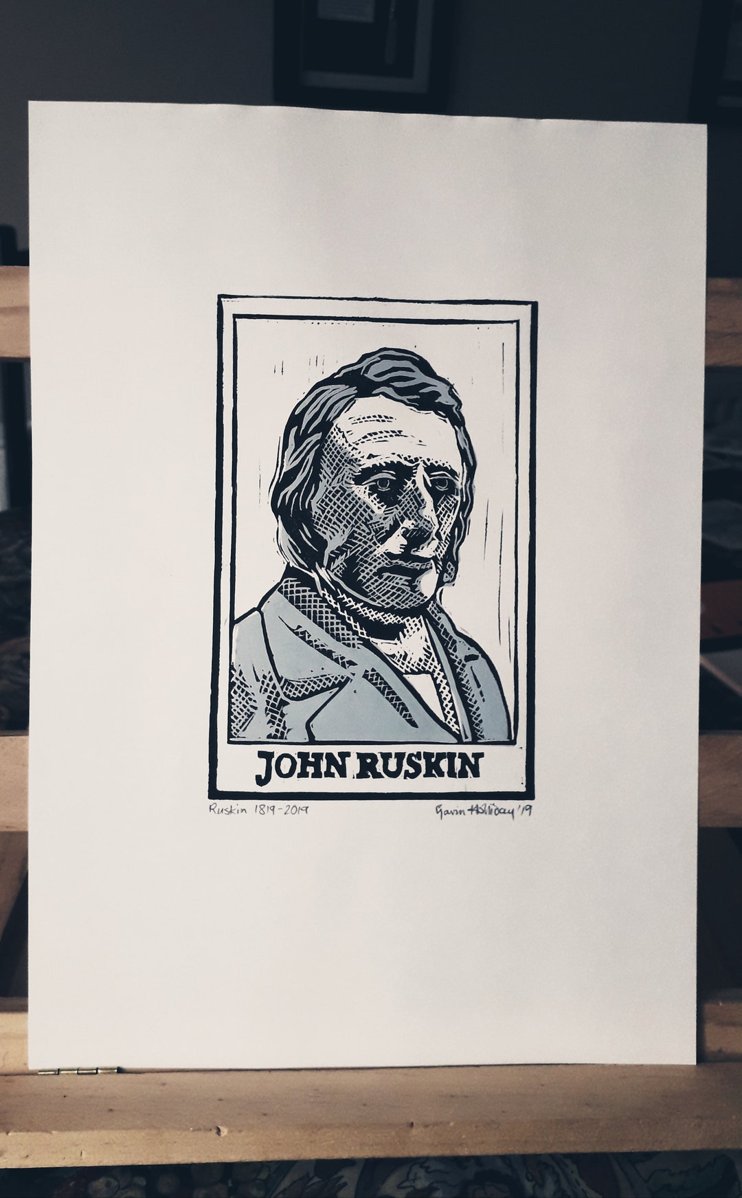 Linocut Print, John Ruskin, Portrait, Handmade Art, Lino Print - Etsy