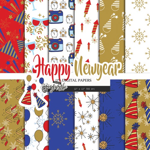 Gold Black New Year's Eve Digital Paper Blog Background - Etsy