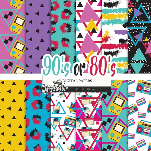Digital Paper 90s 80s Patterns Seamless Printable. Memphis - Etsy