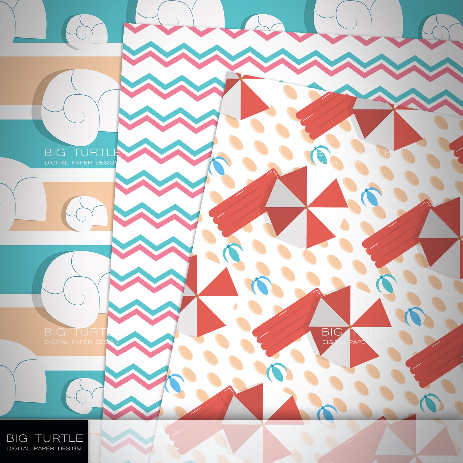 Summer Beach Digital Paper Summer Papers Beach Pattern - Etsy
