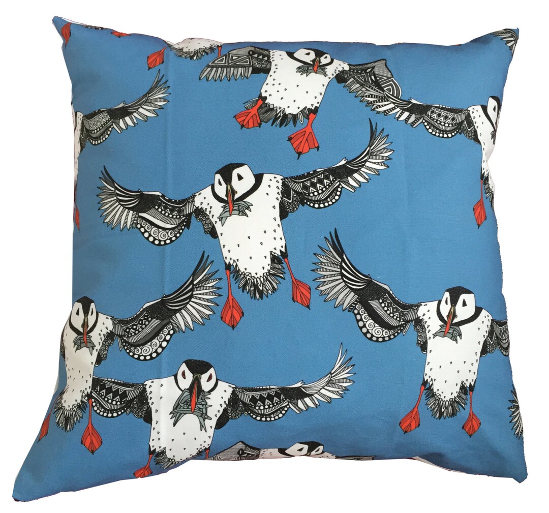 Puffin Gifts, Puffin Pillow, Puffin Fabric, Puffin Decor, Puffin Art ...