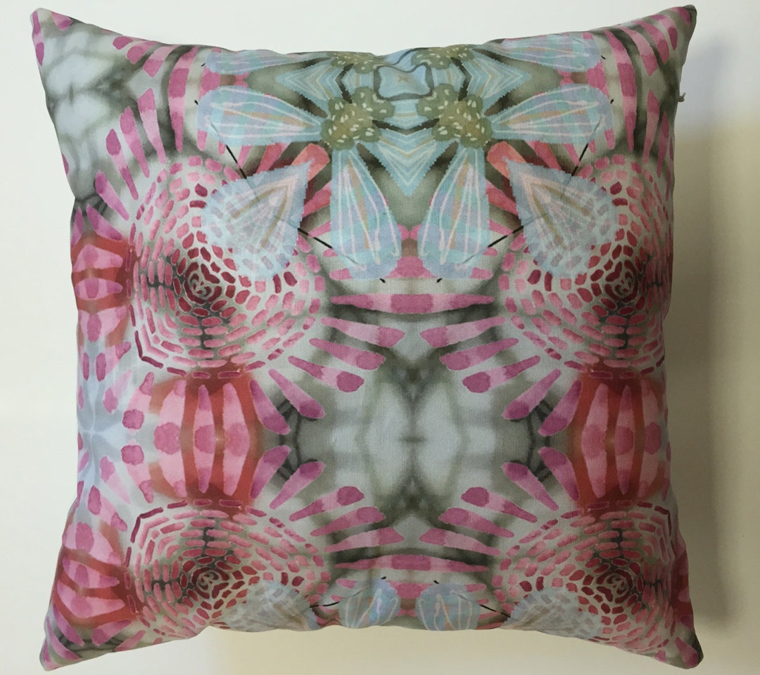 Almohada azul rosa, almohada rosa azul, almohada de acuarela, almohada ...