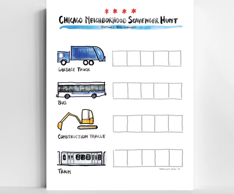 Printable Vehicle Scavenger Hunt Toddler Activity - Etsy