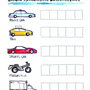 Printable Vehicle Scavenger Hunt Preschool Activity - Etsy