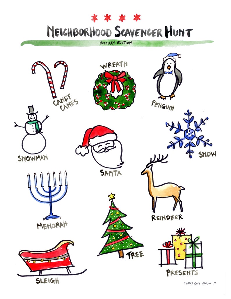 Holiday Scavenger Hunt Printable Christmas Activity - Etsy