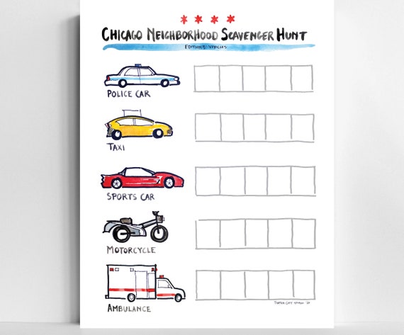 Printable Vehicle Scavenger Hunt Preschool Activity | Etsy