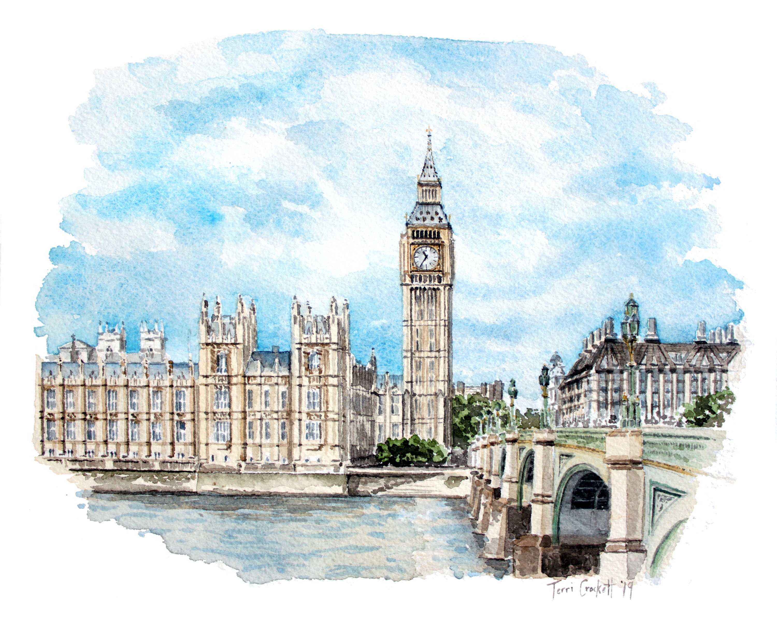 London Wall Art Print Watercolor Painting | Etsy
